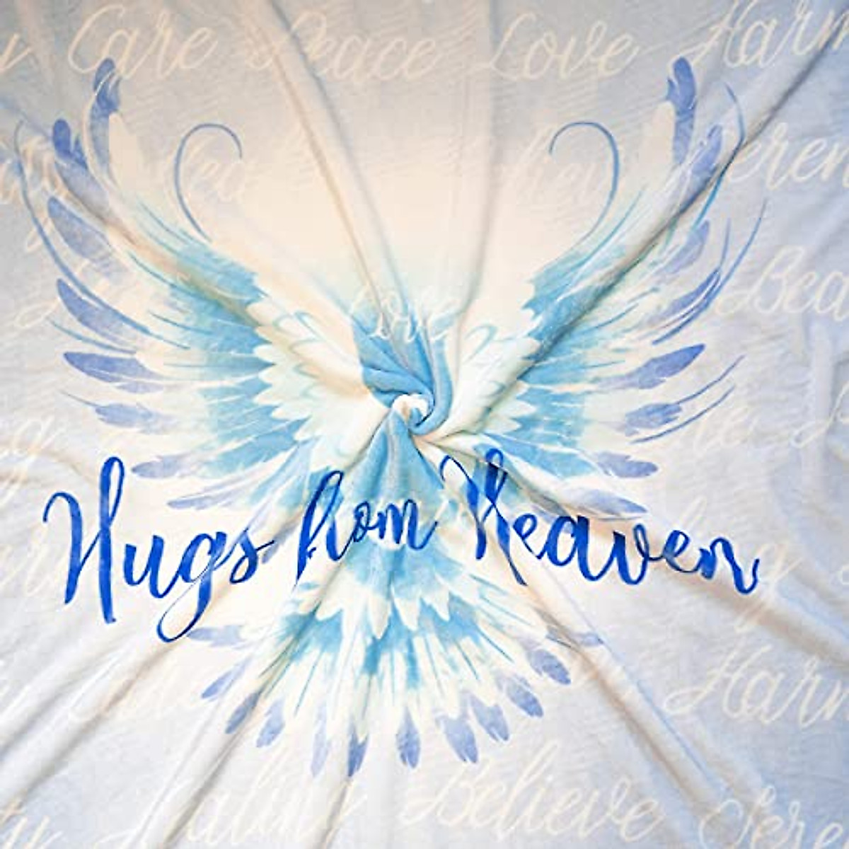 Hugs from Heaven Velvet Luxury Throw Blanket 50x60 Soft Sentiments Blue
