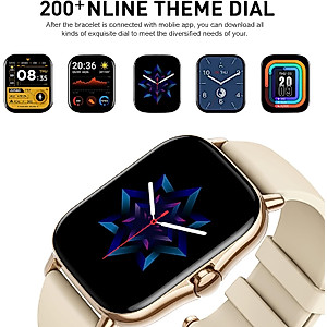 DOVIICO Smart Watch, Upgraded Fitness Full Touch Screen Smart Watch for iOS/Android Phones with Real Time Heart Rate Monitor, Blood Pressure/Oxygen Tracker with Smart Watches for Women Men