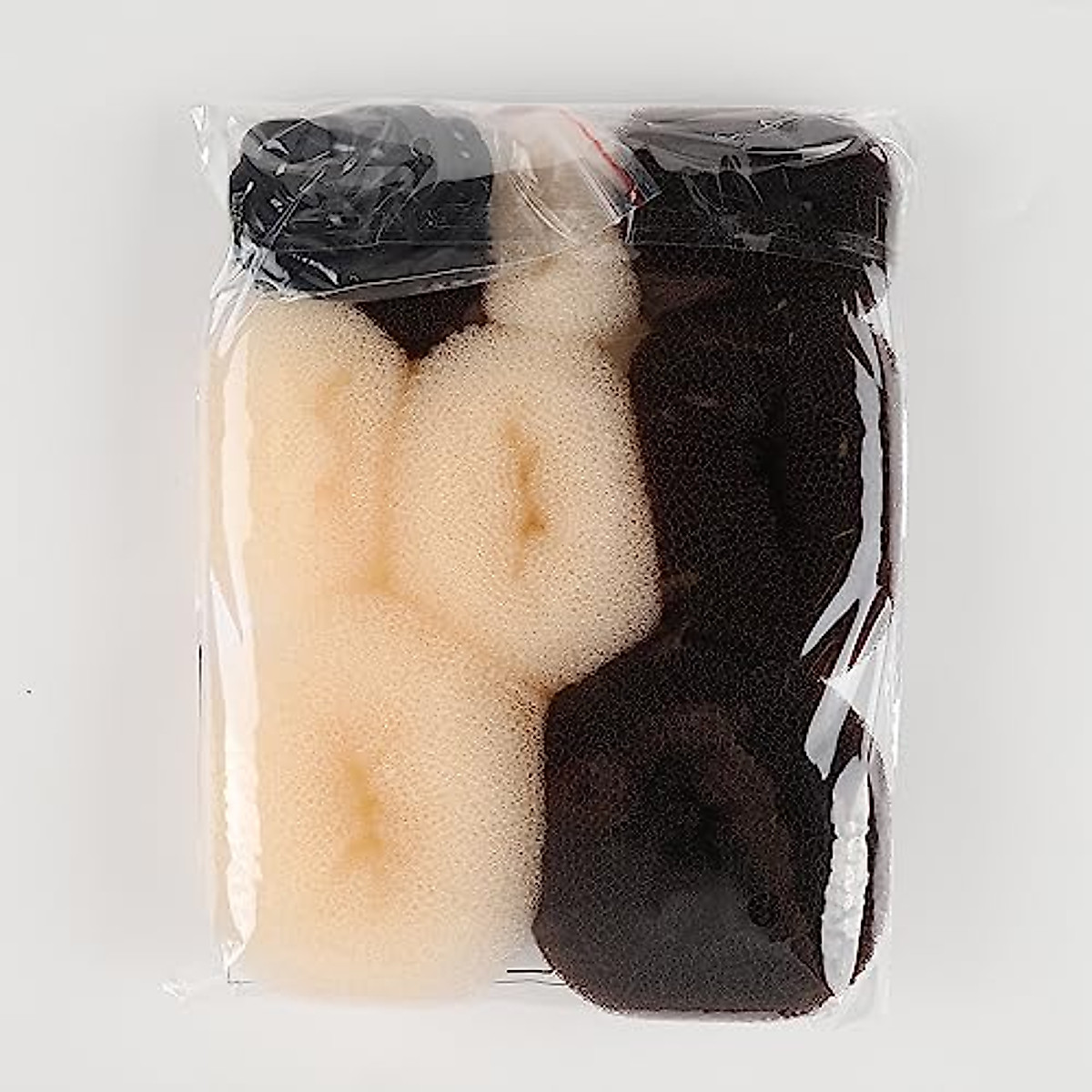 FANDAMEI Hair Donut Bun Makers Set - 4 Dark Brown & 4 Beige (2 Extra-Large, 2 Large, 2 Medium, 2 Small), 5 Elastic Bands, 20 Hair Pins