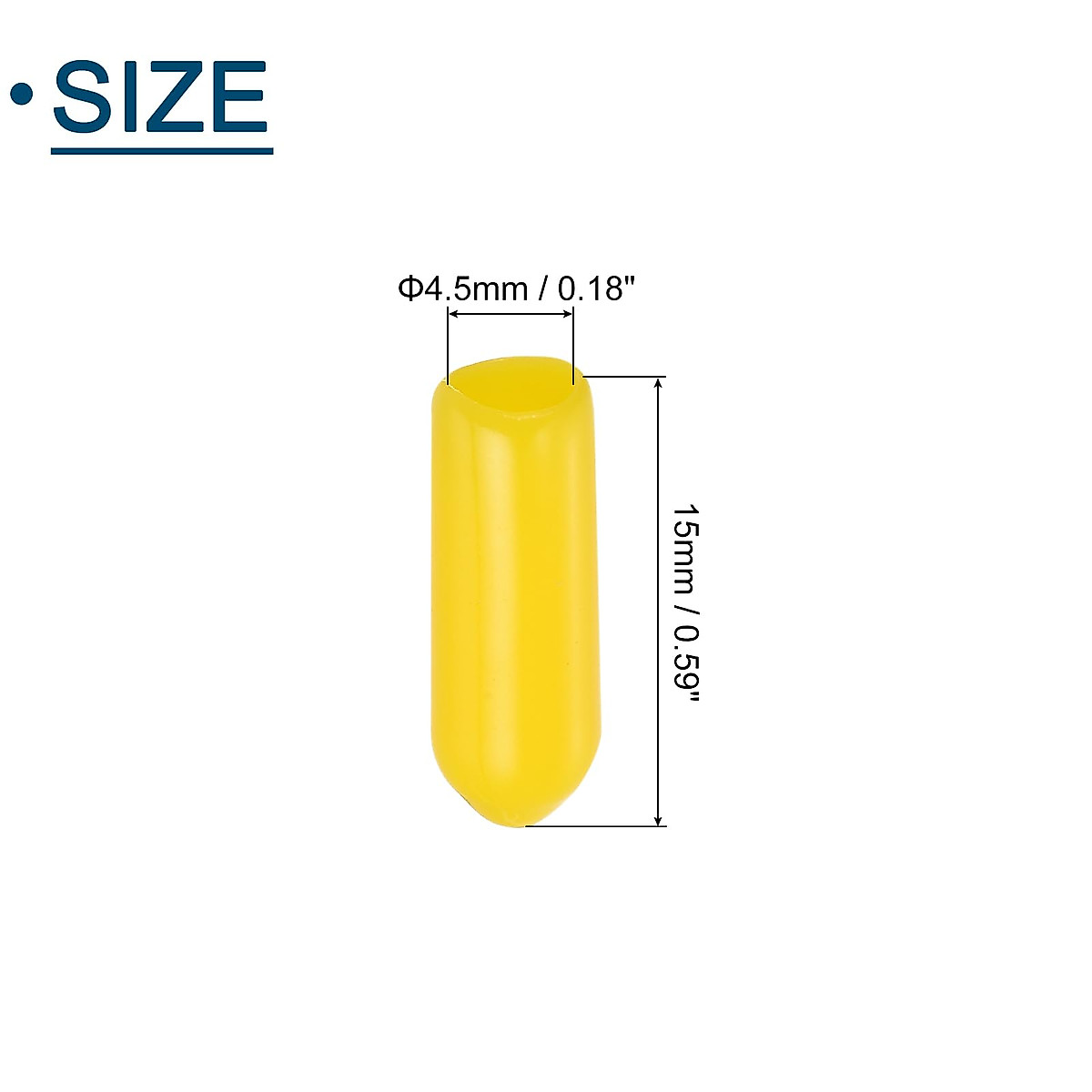 uxcell 100Pcs Rubber End Caps, 4.5mm/0.18" ID Rubber End Caps, PVC Caps Rubber Screw for Bolts Screw Caps Thread Protectors Tube Screw Bolt, Yellow