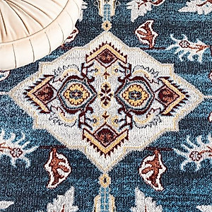 Safavieh Bayside Collection Area Rug - 5'3" x 7'6", Blue & Grey, Traditional Oriental Design, Non-Shedding & Easy Care, Machine Washable Ideal for High Traffic Areas in Living Room, Bedroom (BAY104M)