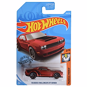 Hot Wheels 2019 Muscle Mania '18 Dodge Challenger SRT Demon 194/250, Maroon