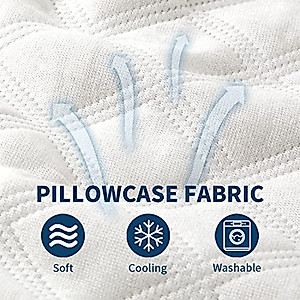 Olaftin Shredded Memory Foam Pillows 2 Pack Queen Size Cooling Support Bed Pillows for Sleeping Adjustable Pillow