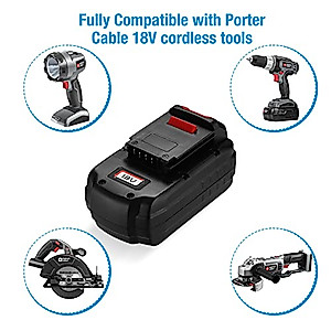 Powerextra Upgraded 2 Pack 18V 4.0Ah Replacement Battery Compatible with Porter Cable 18V Battery PC18B PCC489N for 18-Volt Porter Cable Cordless Tools