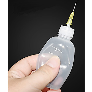 NANSHINE 12pcs 30ml(1oz) Precision Tip Applicator Bottle Needle Tip Glue Bottles Squeeze Plastic Bottles,Dispensing Needle Precisely Delivery Grease,Oil Dispensing,Liquid Glue and Ink