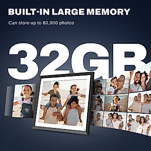 Arktronic 2K WiFi Digital Picture Frame 32GB, Digital Photo Frame 2048x1536 IPS Touch Screen, Electronic Picture Frame Auto-Rotate, Instantly Share Photos/Videos via App & Email, Gift for Mom, Black