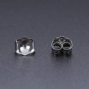 18K White Gold Earring Backs Small Tiny Hypoallergenic Butterfly Ear Extra Post Findings Safety for Studs Replacement (18K White Gold Earring Backs)