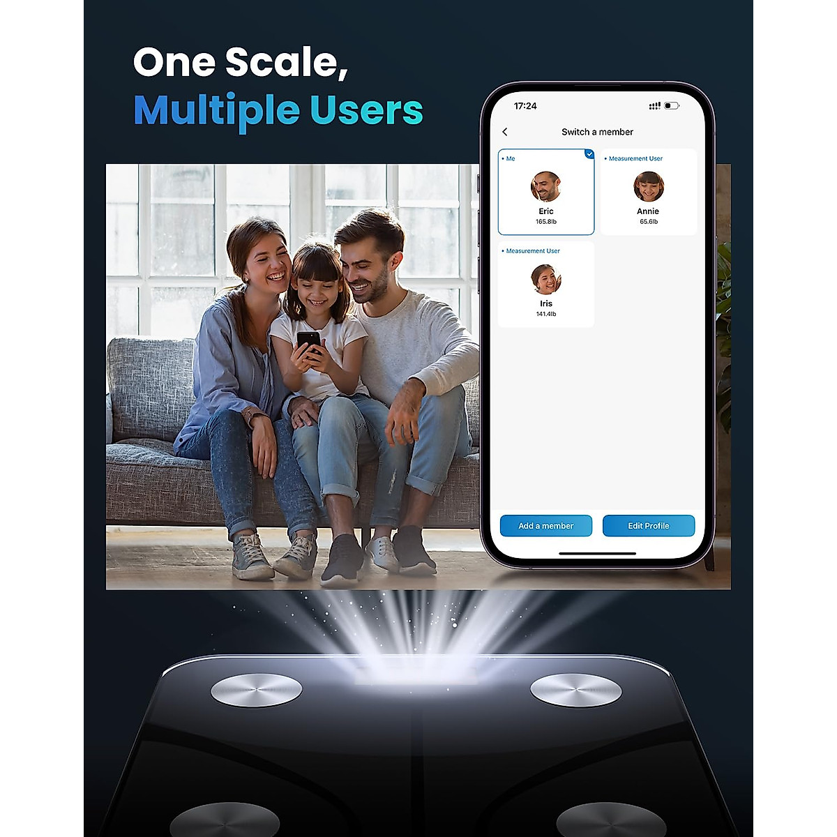 RENPHO Bluetooth Scale for Body Weight, Smart Weight Scale Digital Body Fat BMI Bathroom Scale, Elis 1 Body Composition Monitor with Health Analyzer, 396 lbs