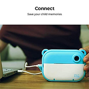 Kids Instant Print Camera myFirst Camera Insta 2 with 12MP Photos 1080P Video Selfie Lens Christmas Birthday Gifts for Boys Ages 3-12, microSD Card, Neck Lanyard Portable Travel Camera (Blue)