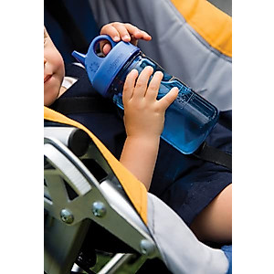Nalgene Kids Sustain Grip-N-Gulp Water Bottles Made with Material Derived from 50% Plastic Waste, Leak Proof Sippy Cup, Durable, BPA and BPS Free, Dishwasher Safe, Reusable, 12 Ounces, Blue