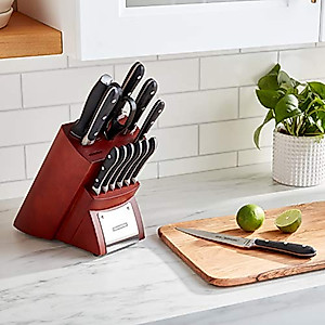 Tramontina Cutlery Knife Set with Hardwood Counter Block Forged-Contemporary 14 Piece, 80008/547DS