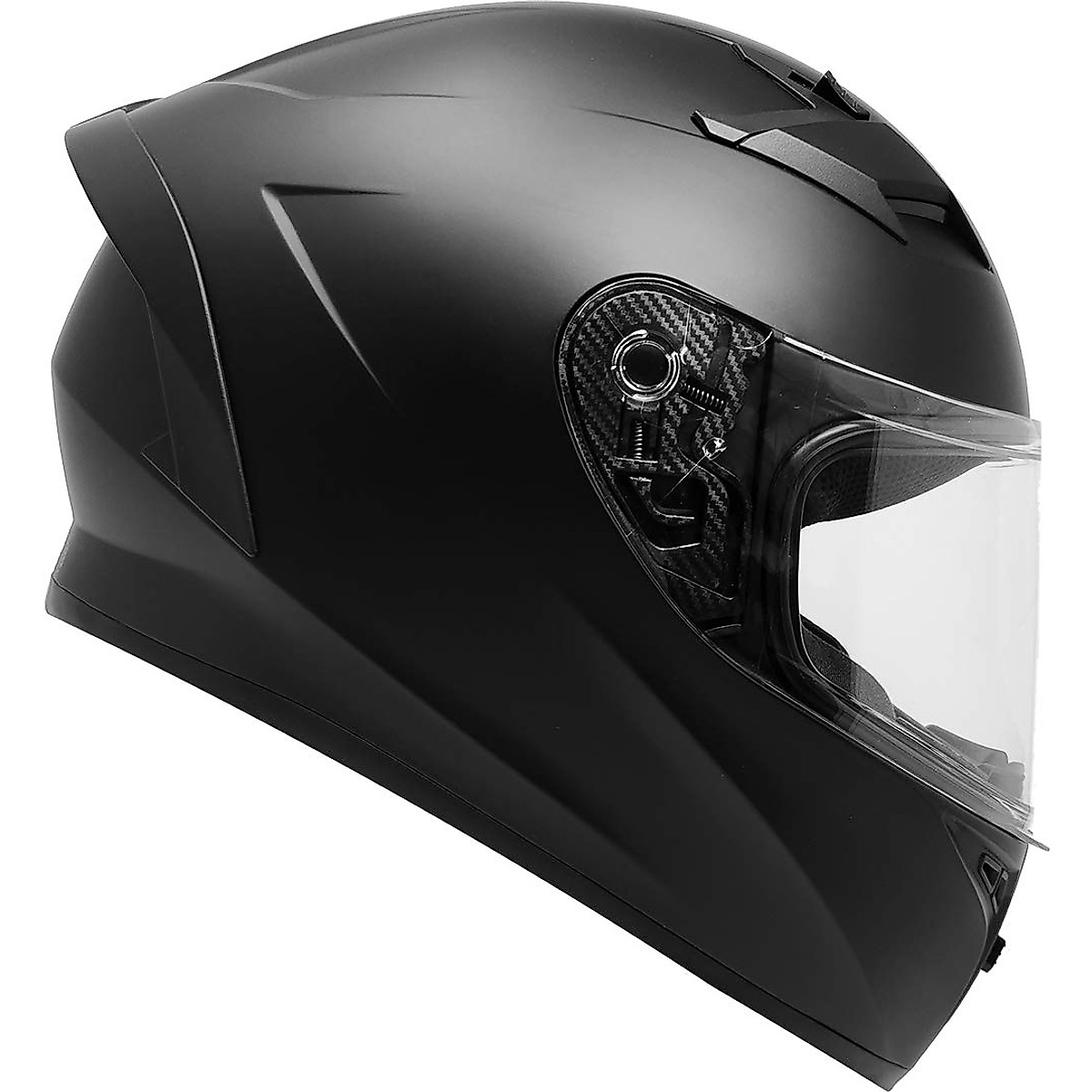 Bluetooth Motorcycle Helmet with Clear, Tinted, Iridium Shields (Flat Black, XL)