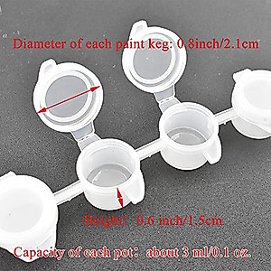 HAHIYO 8Strips(48Pots) 3ml/0.1oz Clear Plastic Empty Paint Pot Strip Mini Paint Container Small Paint Cup Airtight Paint Storage Craft Storage Container with Lids for Kid Classroom Art Craft