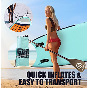 Highpi Inflatable Stand Up Paddle Boards, 10'6''x31''x6'' SUP with Accessories Backpack Anti-Slip Deck, Leash, Adjustable Paddle and Hand Pump, Waterproof Bag, Standing Boat for Youth & Adult