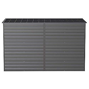 Arrow Shed Select 10' x 4' Outdoor Lockable Steel Storage Shed Building, Charcoal