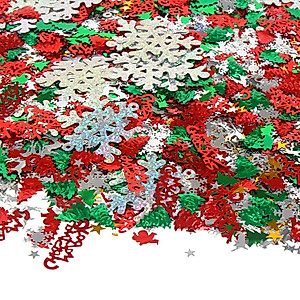 FOIMAS 7200pcs Christmas Confetti,Snowflake Santa Claus Metallic Foil Sequins Glitter Table Scatters for Party Decoration