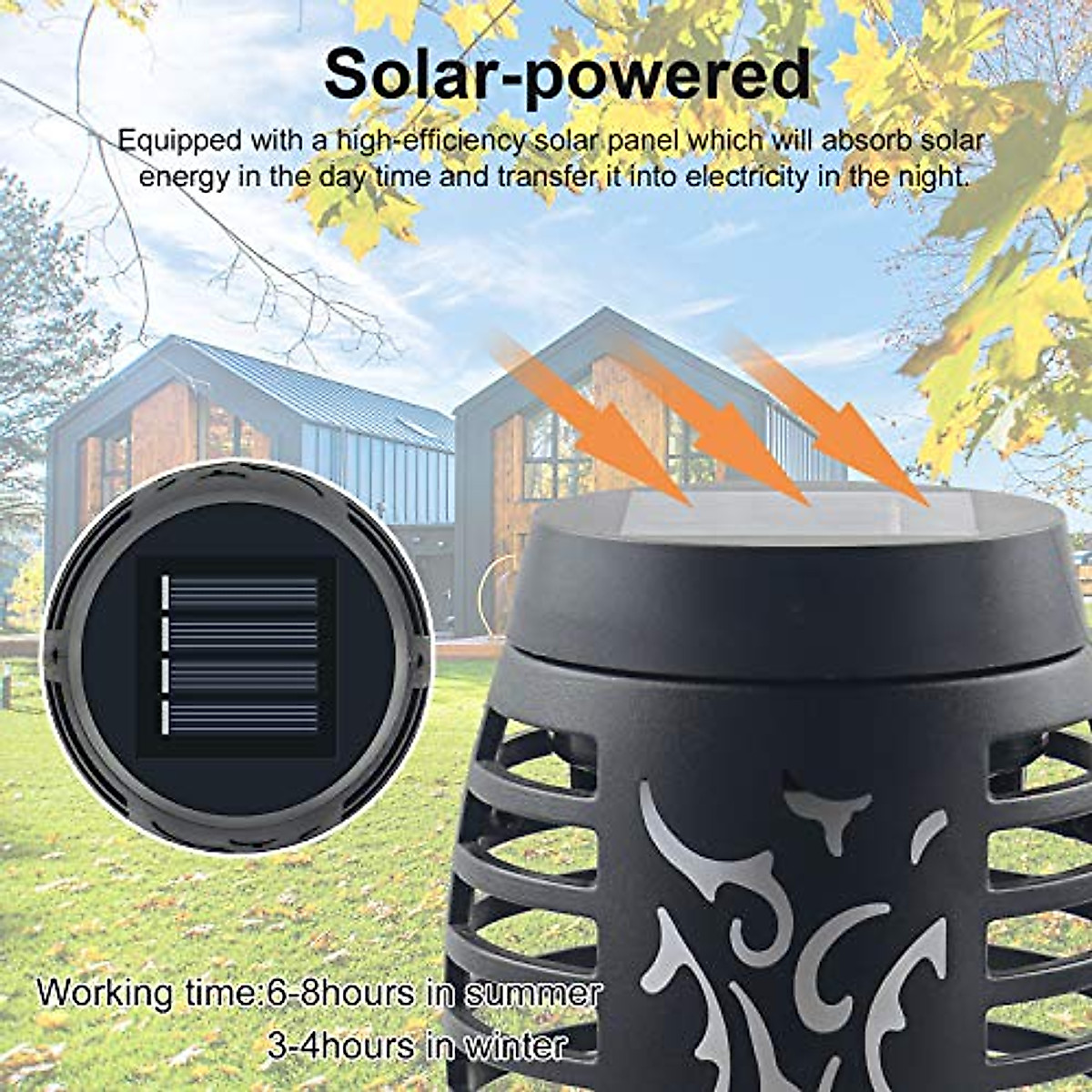 Permande 16 Pack Upgraded Solar Lights Outdoor, Mini Solar Torch Lights with Flickering Flames, Waterproof Landscape Decoration Dancing Flame Lights for Garden Pathway Yard, Auto On/Off Dusk to Dawn