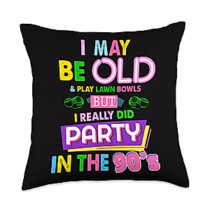 Lawn Bowls Outfit Idea For Women & Funny 90s Lawn Bowling Throw Pillow
