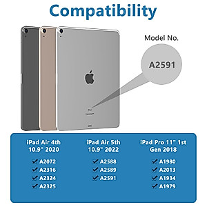 TQQ iPad Air 11-inch (M2) 2024/ iPad Air 5th/4th Generation Case with Keyboard - Rechargeable Bluetooth Keyboard, Pencil Holder, for New iPad Air 11-inch (M2) 2024 /iPad Air 10.9 inch, Blue