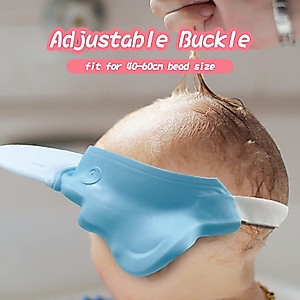 Baby Shower Hat, Adjustable Toddler Hair Washing Visor, Soft Silicone Baby Shampoo Cap for Girls Boys Toddler to Stop Water in Eyes (Duck-Blue)
