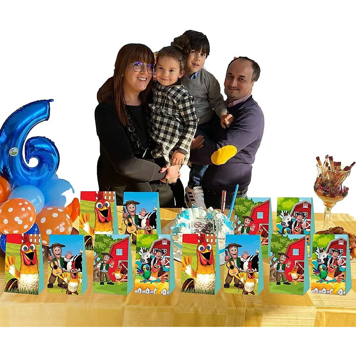 OU GUAN La Granja De Zenón Birthday party Gift Bags La Granja De Zenón Theme Party Supplies (Pack of 18)