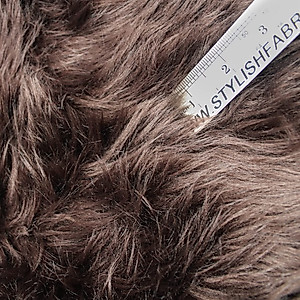 Brown Wide Luxury Shag-Fur Long Pile Fabric