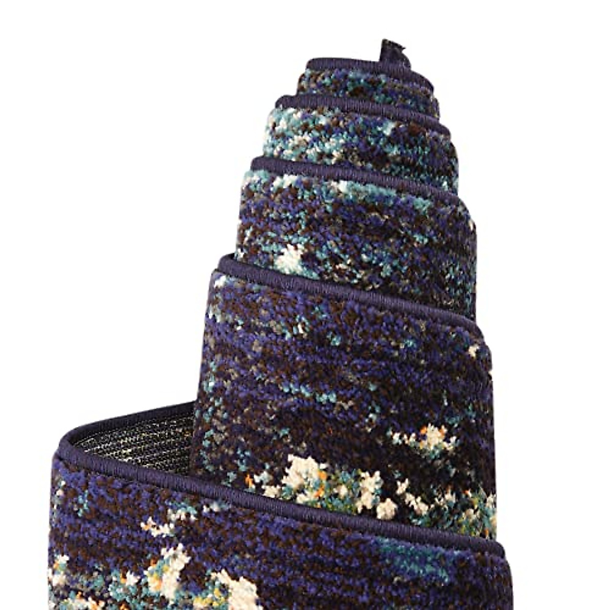 Unique Loom Estrella Collection Distressed, Landscape, Abstract, Modern, Earth Tones Area Rug (3' 3 x 5' 3 Rectangular, Navy Blue/Green)