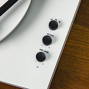 Crosley T150A-WH Modern 2-Speed Bluetooth Turntable System with Variable Weighted Tone Arm and Stereo Speakers, White