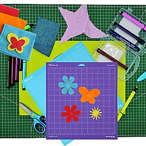 VIKDOOK Cutting Mat for Cricut Maker 12” X12” Variety Grip Sticky Mats Pack Blue Light Grip Green Standard Grip Purple Strong Grip Total 6 Mats