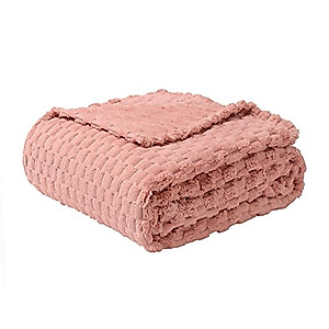 FY FIBER HOUSE Fleece Throw Blanket for Couch 300GMS Super Soft Plush Fuzzy Blankets Lap Blanket for Office Sofa, 50x60 Inches, Pink