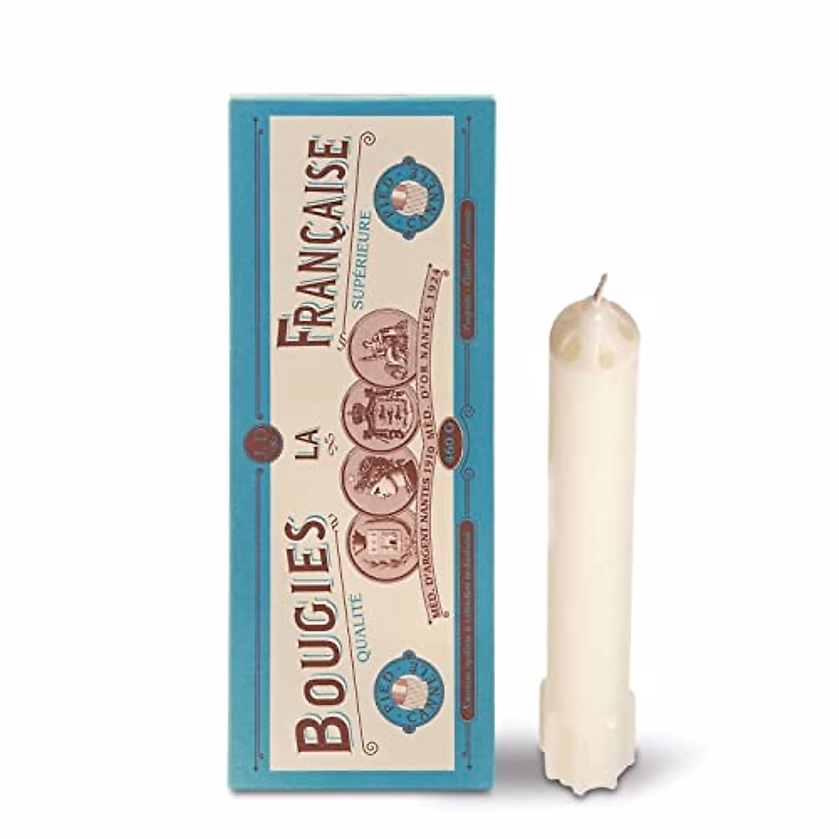 Bougies La Francaise, Classic French Dinner Candles, Perforated Dripless (Set of 8). Made in France