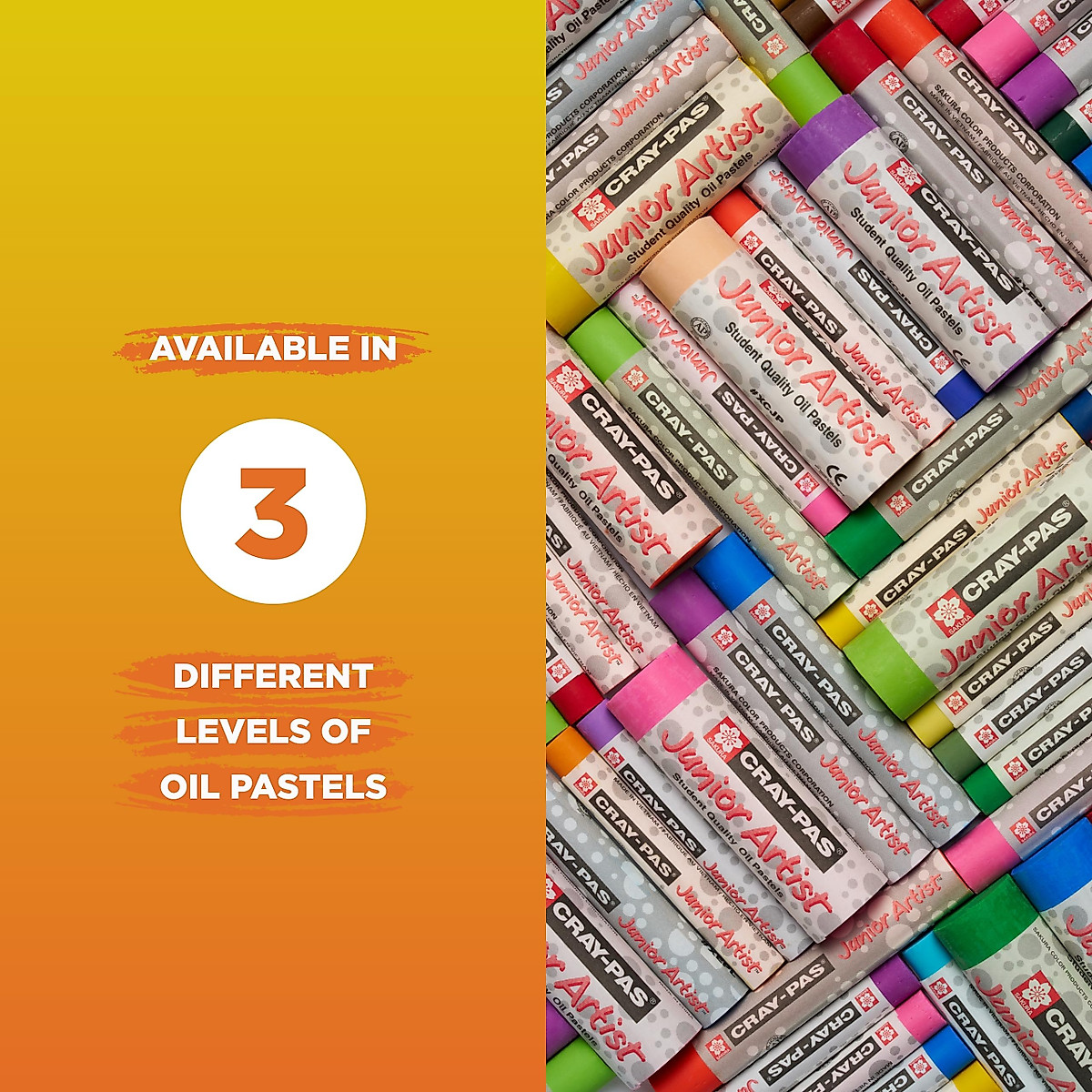 SAKURA Cray-Pas Junior Artist Oil Pastel Set - Soft Oil Pastels for Kids & Artists - 25 Colors