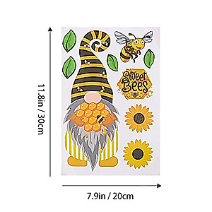 9Pcs Bee Festival Themed Stickers Lovely Electrostatic Window Stickers (Yellow) Home Decor for Celebration Party