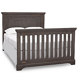 Simmons Kids SlumberTime Paloma 4-in-1 Convertible Baby Crib & Ultra Deluxe 2-in-1 Innerspring Crib and Toddler Mattress, Rustic Grey