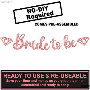 KatchOn, Rose Gold Glitter Bride To Be Banner - 10 Feet, No DIY | Bride to Be Rose Gold Banner | Bachelorette Party Decor | Bridal Shower Banner, Bridal Shower Decorations | Bride To Be Decorations