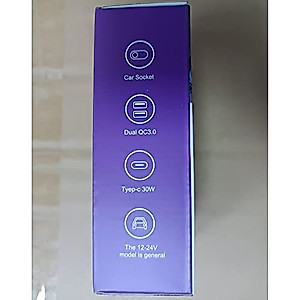 200W PD USB C Car Charger Adapter: 12V Cigarette Lighter Socket Splitter 12 Volt DC Plug Multi Way Auto Power Outlet with LED Voltmeter Switch Dual Type C Port for iPhone Samsung Phone GPS Dash Cam