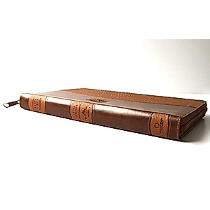 Biblia Reina Valera 1960 Tamaño grande, letra grande piel canela con cremallera / Spanish Holy Bible RVR 1960. Large Size Large Print Brown Leather with Zipper