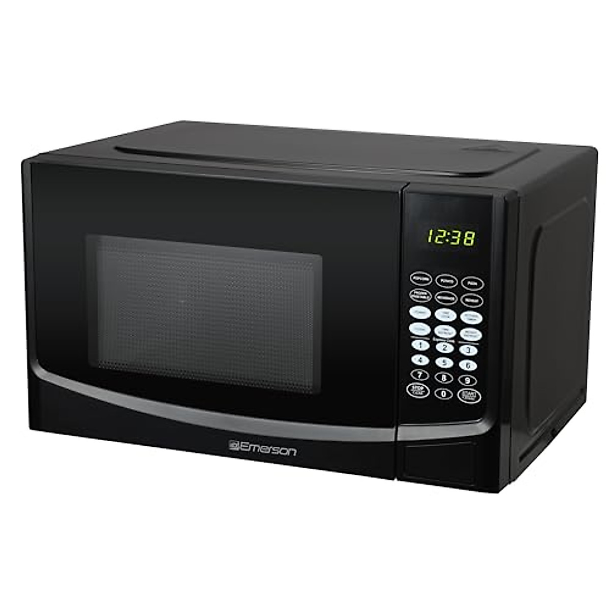 Emerson MW9255B Countertop Microwave Oven, 6 Pre-Programmed Settings, Removable Glass Turntable and Child Safety Lock, 0.9 Cu ft, 900W, Black