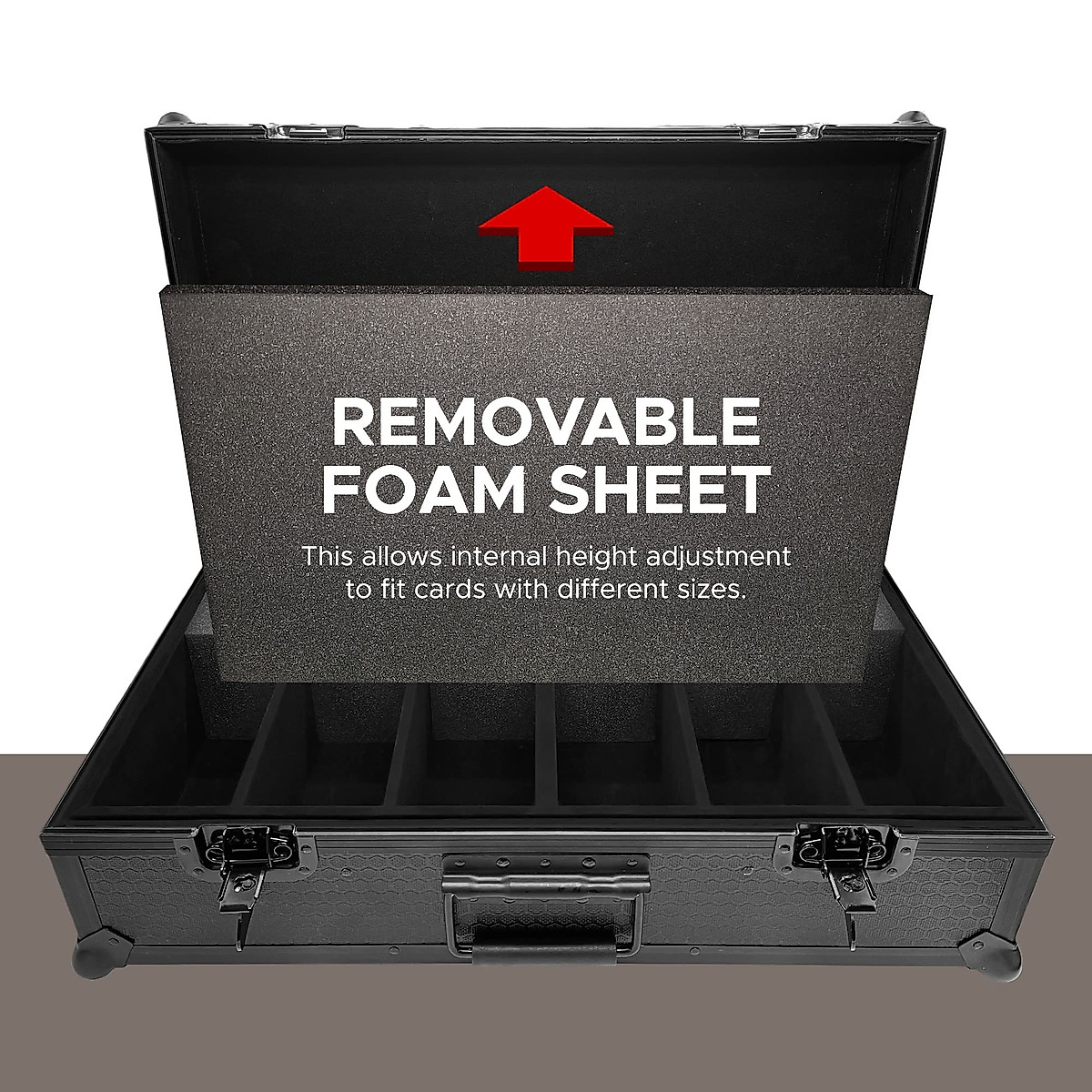 Hard Storage Case for 250+ Graded Cards Slabs | Designed for PSA, BGS, CGC, Toploaders, One-Touch, etc. | Strong Protection, Lockable Box with Foam Blocks