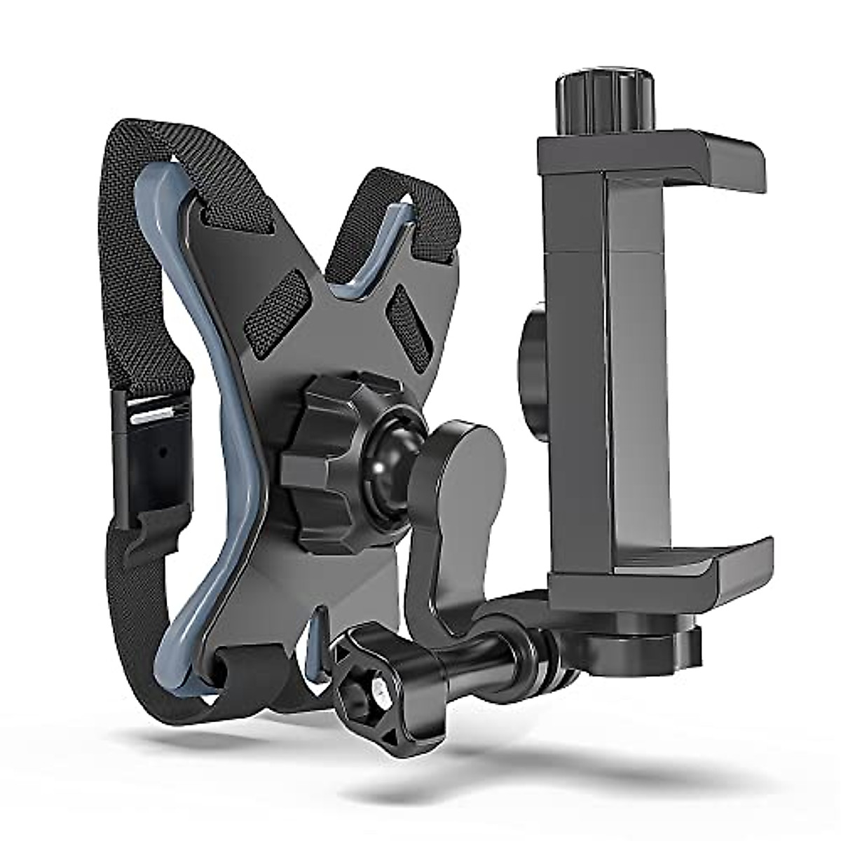 Updated Motorcycle Helmet Chin Strap Mount with Phone Clip Compatible with iPhone 14/14Pro/14 Plus, iPhone 13/13 Pro, iPhone X/XS/XR, Samsung, LG, Pixel, Huawei, Xiaomi and More (Updated Version)