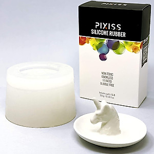 Pixiss Silicone Mold Making Kit Liquid Silicone Rubber Bubble Free Translucent Clear Mold Making Silicone-Mixing Ratio 1:1-Molding Silicone for Resin Molds,Silicone Molds DIY(21.16oz)