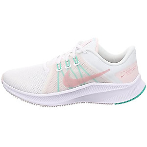 Nike Women's Quest 4 Road Running Shoes, Glaze-Menta, 7.5 M US, White/Pink/Green