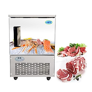 Vaseni 150L 5 Trays Commercial Blast Freezer, Blast Chiller, Blast Chiller Shock Freezer 2.8in Touch Panel, -35~+3℃ Temperature Control, for Ice Cream, Dumpling, Fish, Seafood, Chicken, Frozen Meat
