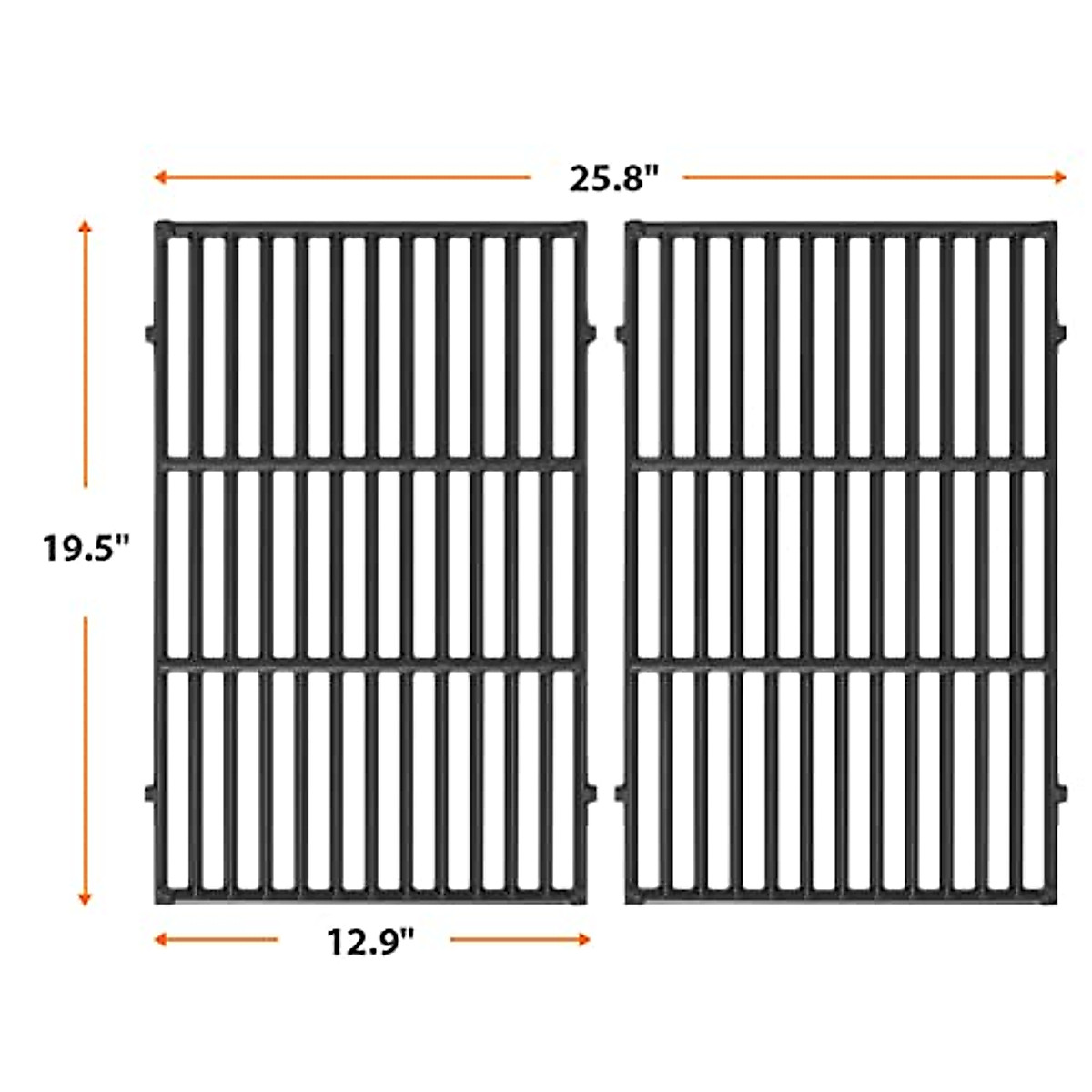 MixRBBQ 19.5 inch Grill Grate Replacement Parts for Weber Genesis 300 S310 S320 S330 E310 E320 E330 EP310 EP320 EP330 Gas Grills, Cast Iron Cooking Grates Replacement Parts for Weber 7524, 7528