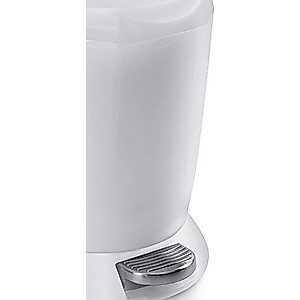 simplehuman Compact Round Bathroom Step Trash Can, 6 Liter / 1.6 Gallon, White Plastic
