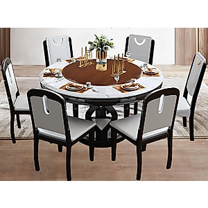 70cm-100cm Lazy Susan Large Wood Dining Table Turntable,Flat Polished Edge，Premium Round Circular Plate，Perfect Circle，tempered glass table top replacement (Color : Brown, Size : 80CM(31.5IN))