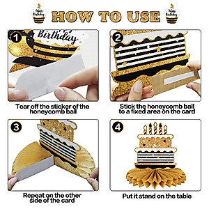 LINGTEER Happy 41st Birthday Table Honeycomb Centerpieces Cheers to 41st Birthday 41 Years Old Party Table Decorations Gift Sign.