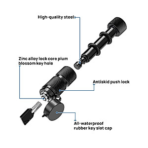 JOYTUTUS Trailer Hitch Lock, with 5/8'' Dia 2-3/4'' Long Pin, Fits 2 Inch Class III-IV Receiver, for Trailer Truck Car Boat, with 2 Keys 2 O-Rings, Anti-Theft and Waterproof Towing Hitch Lock