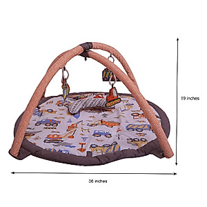 Bacati Construction Multicolor Boys Activity Gym with Mat