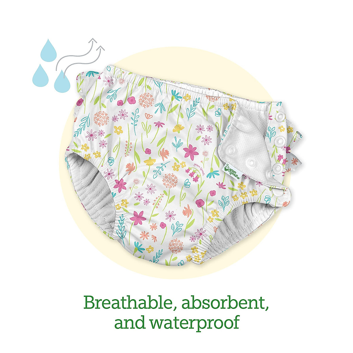 i Play Girls Reusable Absorbent Baby Swim Diapers Pink Butterflies 12 Months